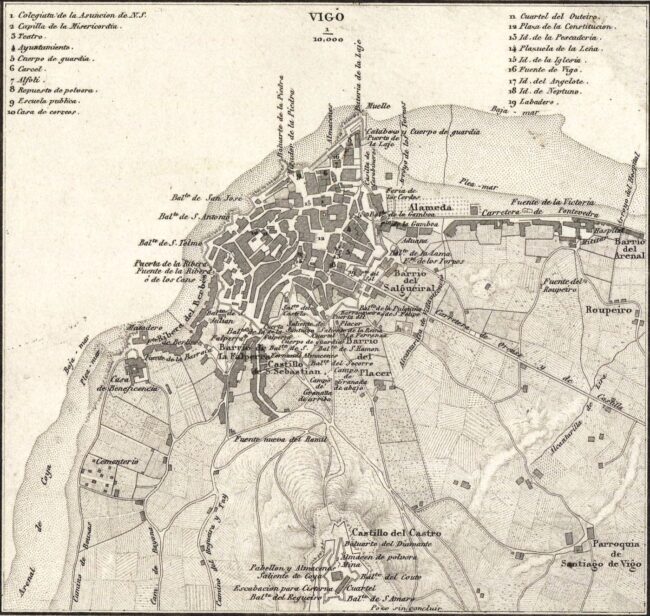 Plano de Vigo 1856. – Fortaleza do Castro